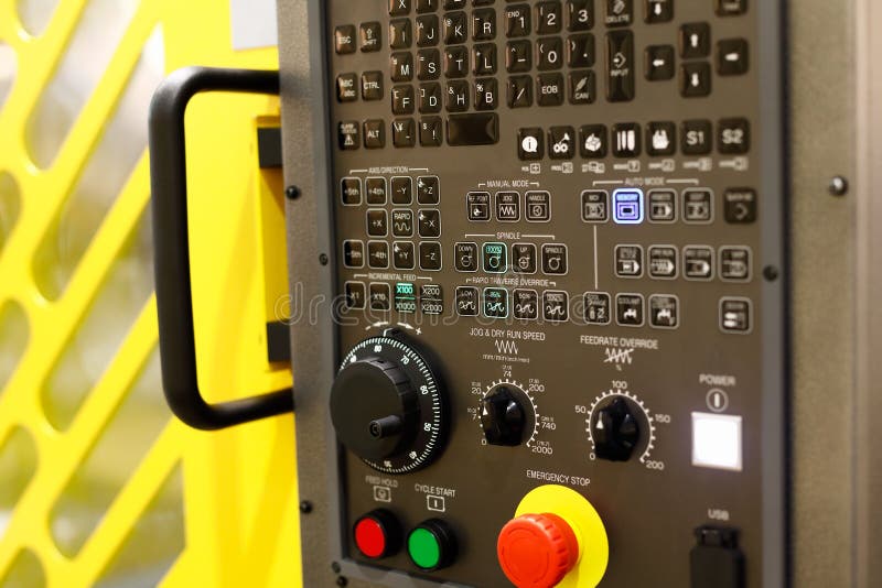 Modern Lathe Machine with CNC Control Panel Stock Photo - Image of ...