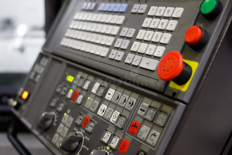 Control Panel of the Modern CNC Machine Stock Image - Image of computer ...