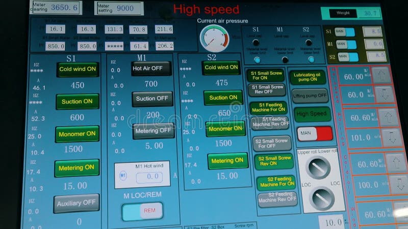 Control Panel of a Modern Machine. CNC Machine Monitor Screen. Modern ...