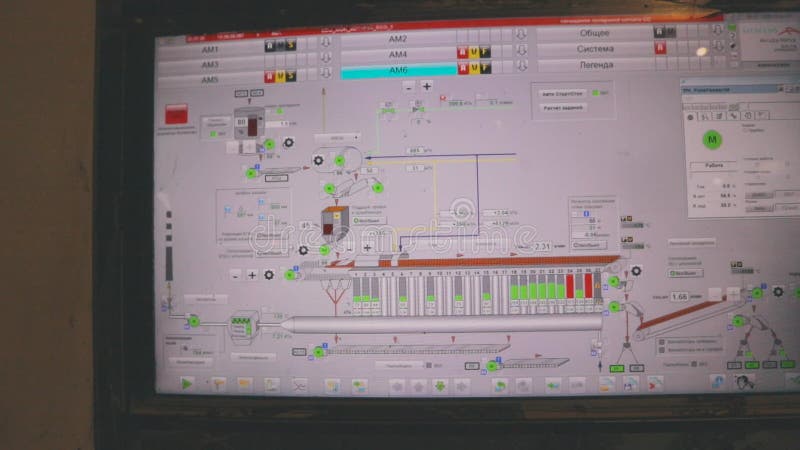 Control Panel of a Modern Machine. CNC Machine Monitor Screen. Modern ...