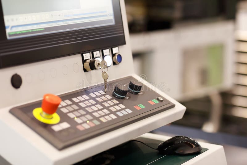 CNC Machining Center with a Control Panel Stock Image - Image of ...