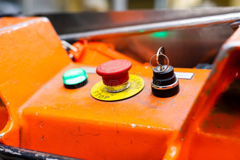 Control Panel with Multi-colored Buttons for Controlling Production ...