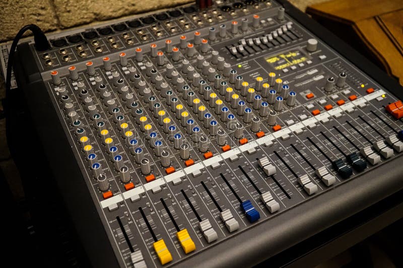 Control Panel and Music Settings in the Restaurant. Stock Image - Image ...