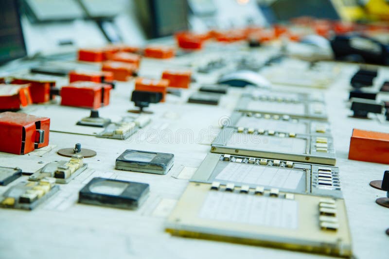 Control Panel at a Nuclear Power Plant Close-up Stock Photo - Image of ...