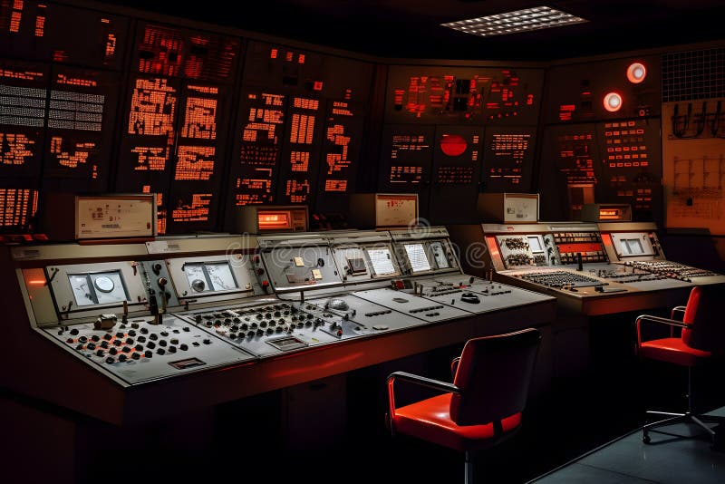 Control Panel at a Nuclear Power Plant. Neural Network AI Generated ...