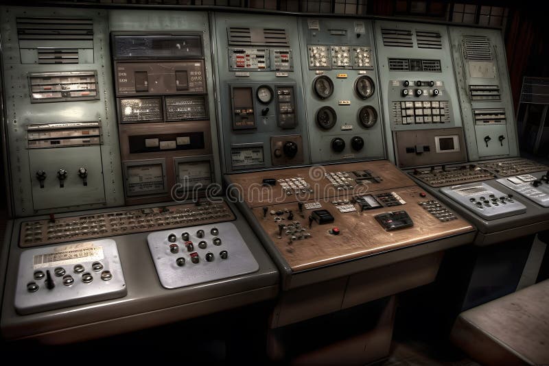 Control Panel at a Nuclear Power Plant. Neural Network AI Generated ...