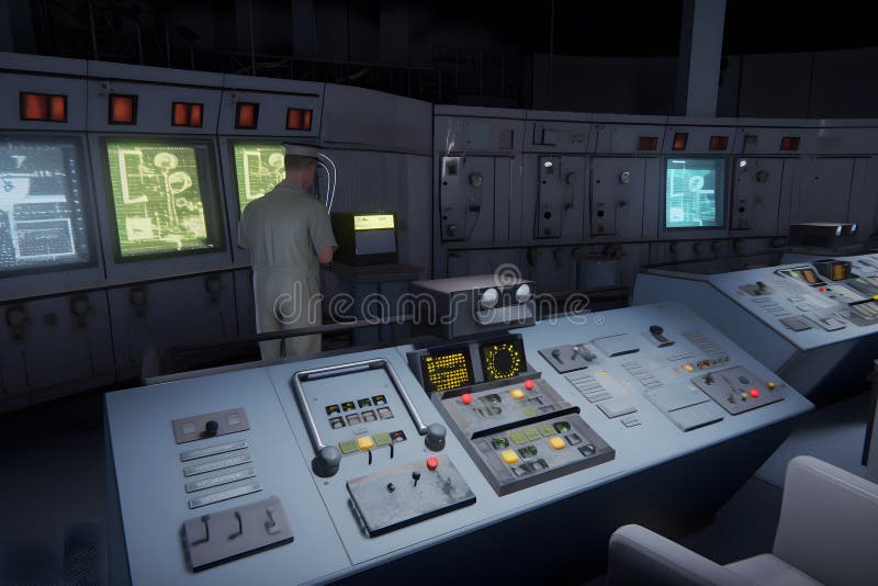 Control Panel at a Nuclear Power Plant. Neural Network AI Generated ...