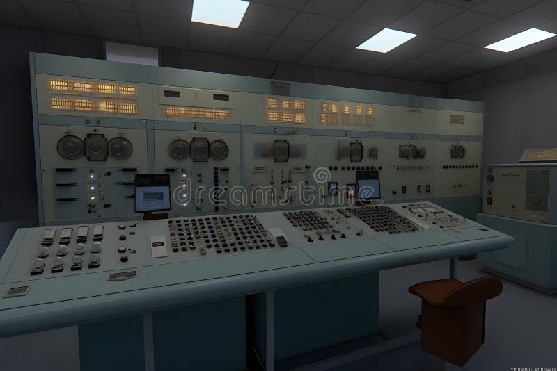 Control Panel at a Nuclear Power Plant. Neural Network AI Generated ...