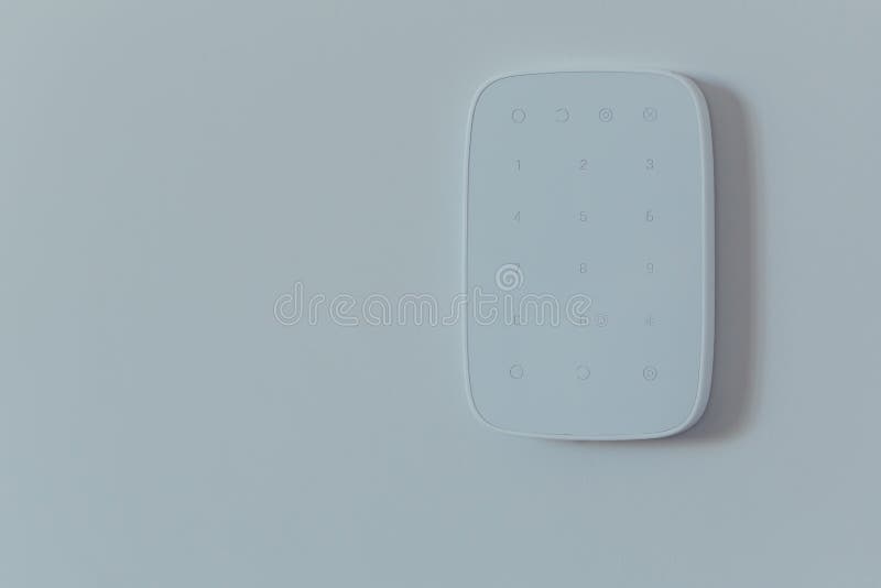 Control Panel with Numbers, Lock on a White Wall Stock Photo - Image of ...