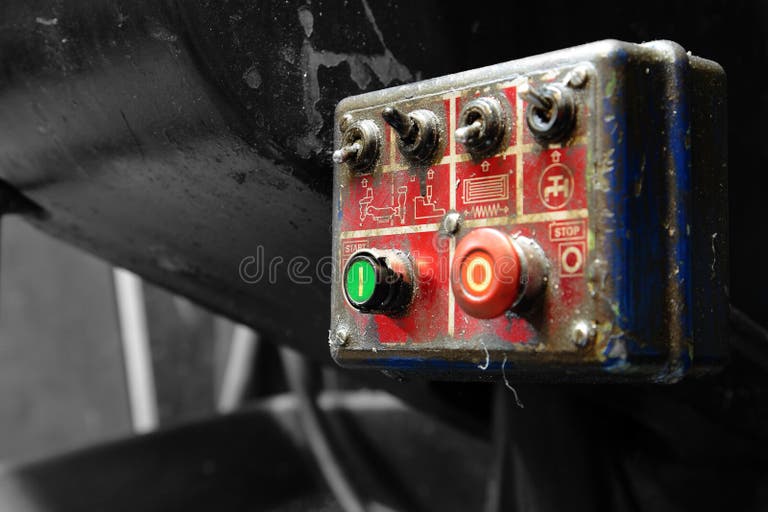 Control Panel on Off Switch for an Industrial Machine Stock Photo ...