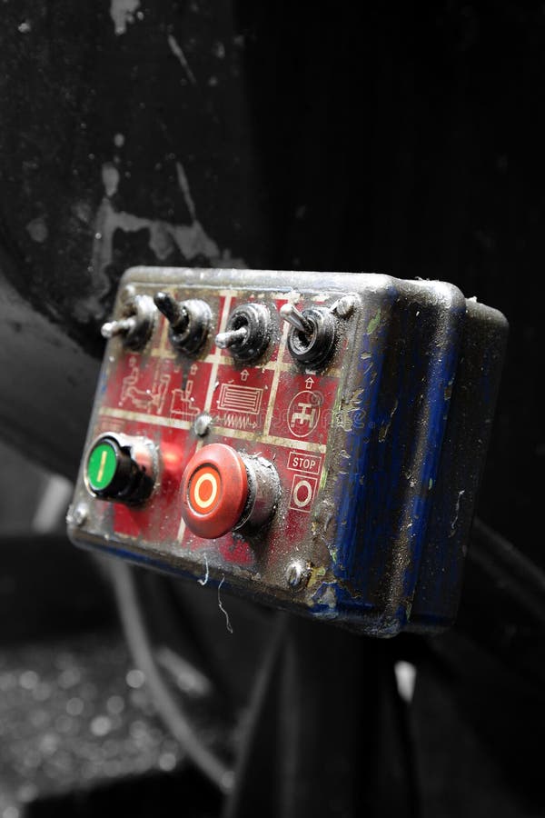 Control Panel on Off Switch for an Industrial Machine Stock Photo ...