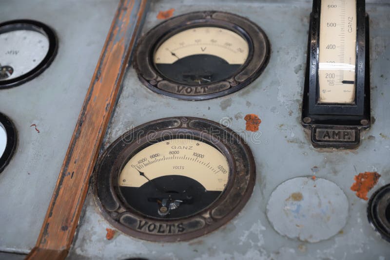 Control Panel of an Old Power Plant Stock Image - Image of interior ...