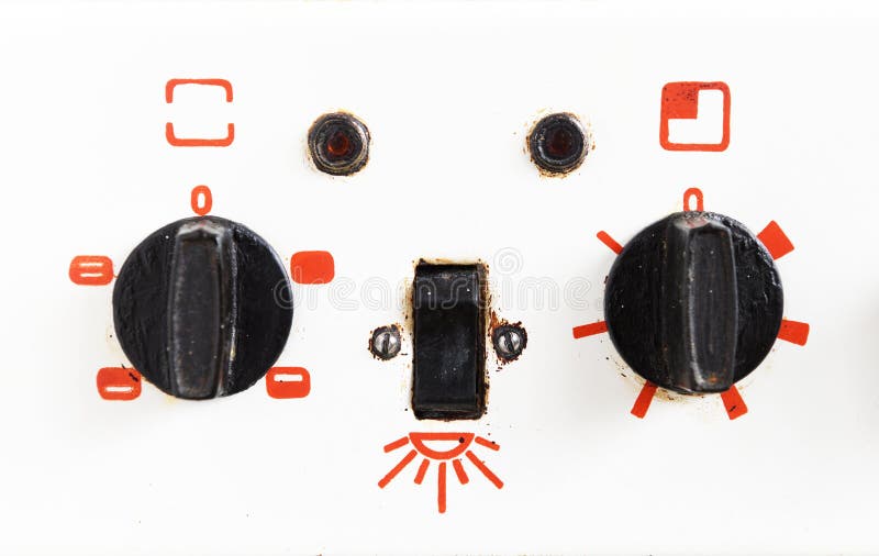 Control Panel of an Old Electric Stove Close-up. Stock Image - Image of ...
