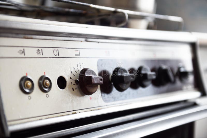 Control Panel of an Old Gas Stove Close-up. Stock Image - Image of home ...