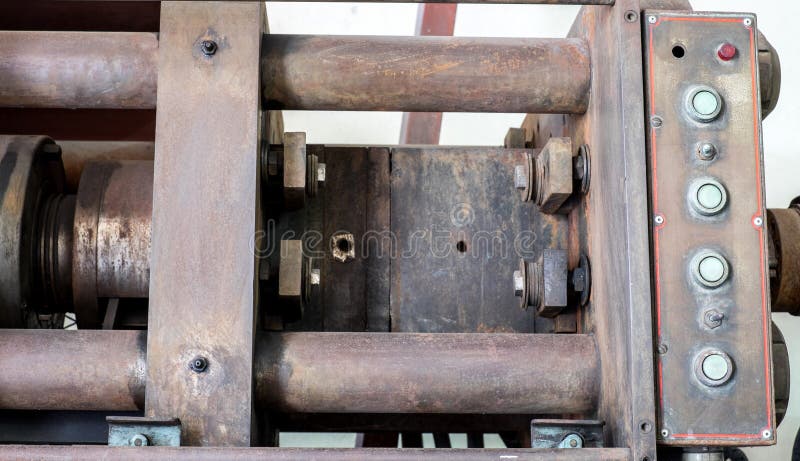 Control Panel of Old Grunge Plastic Injection Machine in Factory Stock ...