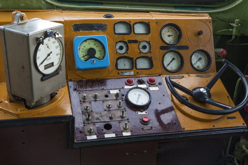 Control Panel of the Old Locomotive. Stock Photo - Image of historical ...