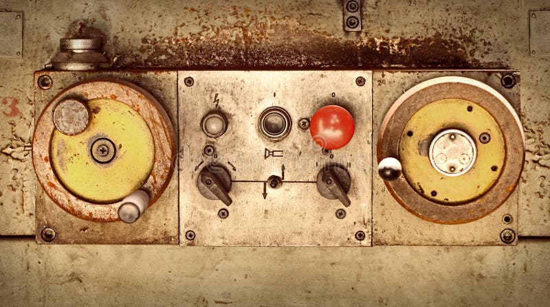 Control Panel of Old Machine Stock Image - Image of button, rusty: 25568259
