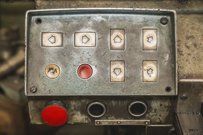 Control Panel of the Old Machine at the Factory Stock Photo - Image of ...