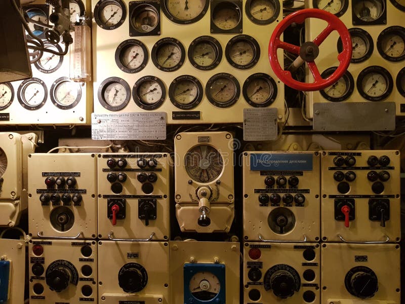 Control Panel on an Old Military Submarine Editorial Photo - Image of ...
