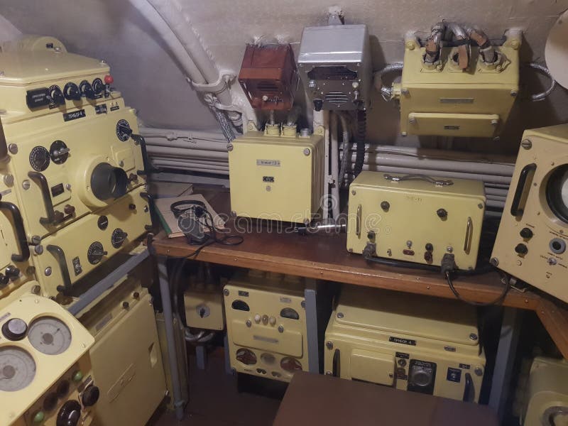 Control Panel of an Old Military Submarine Stock Image - Image of ...
