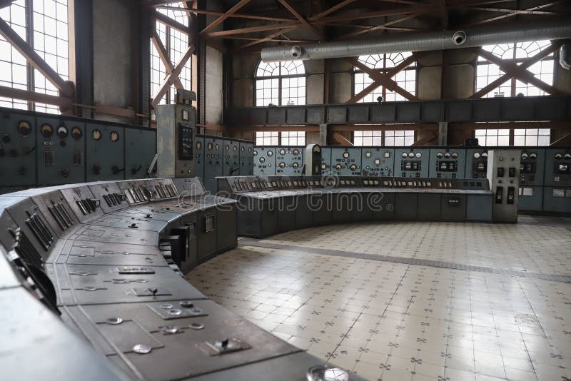 Control Panel of an Old Power Plant Stock Image - Image of iron ...