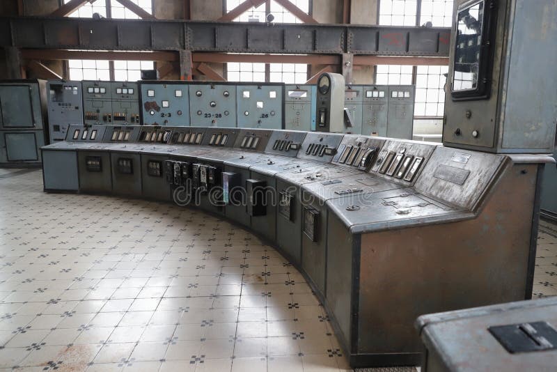 Control Panel of an Old Power Plant Stock Photo - Image of power ...