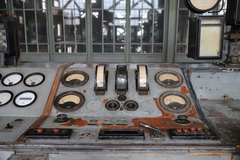 Control Panel of an Old Power Plant Stock Photo - Image of equipment ...