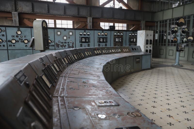 Control Panel of an Old Power Plant Stock Photo - Image of equipment ...