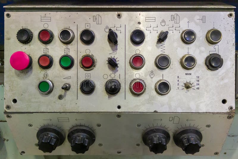 Control Panel of Old Soviet Surface Grinder Machine Stock Image - Image ...