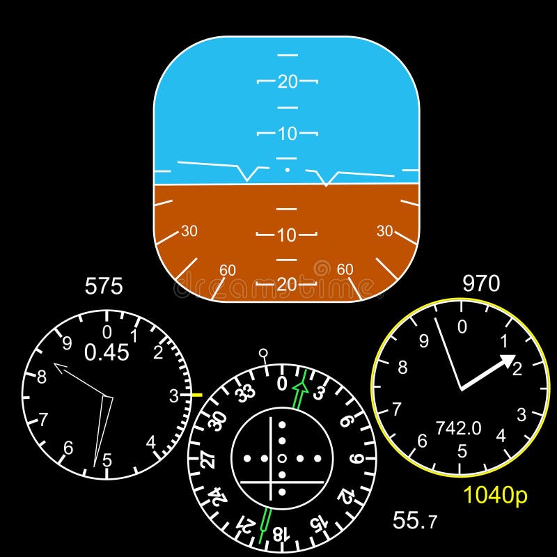 Flight Instruments - 2D - Airspeed Indicator Stock Illustration ...