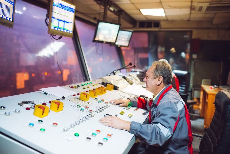 Control Panel. Plant for the Production of Steel Stock Photo - Image of ...