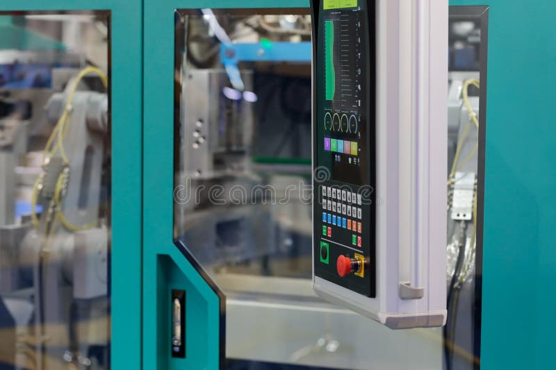 Control Panel of Plastic Injection Machine Stock Image - Image of ...