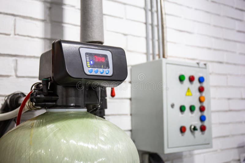 Control Panel of Pressure in House Heating System with Buttons in ...