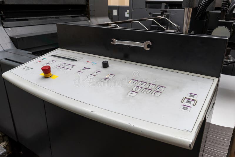 The Control Panel of the Printing Press Stock Photo - Image of control ...