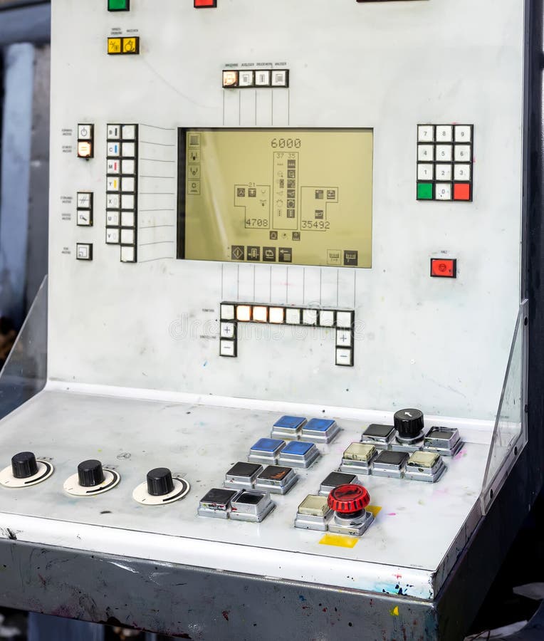 The Control Panel of the Printing Press Stock Photo - Image of ...