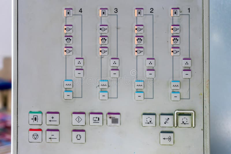The Control Panel of the Printing Press Stock Image - Image of panel ...