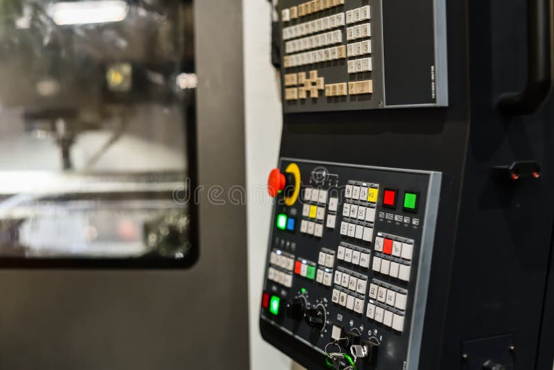 Control Panel of a Production CNC Metalworking Machine Stock Image ...