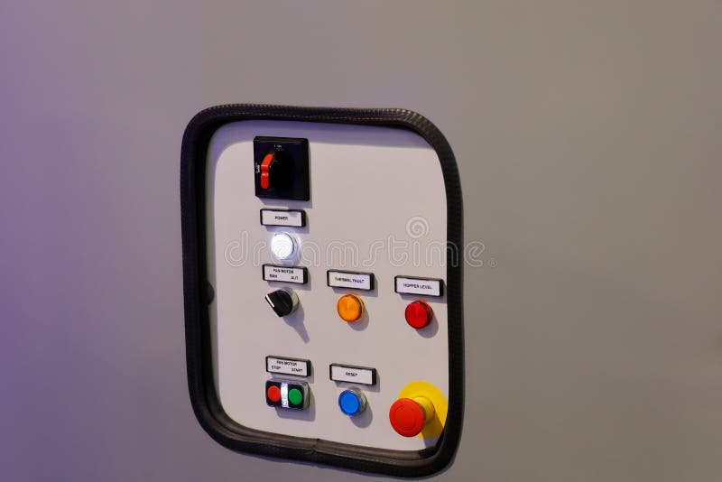Control Panel with Push Buttons and Switches Stock Image - Image of ...