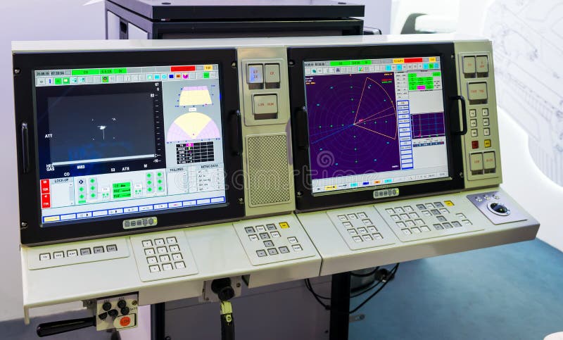 Control Panel with Radar Screen Stock Image - Image of device, input ...