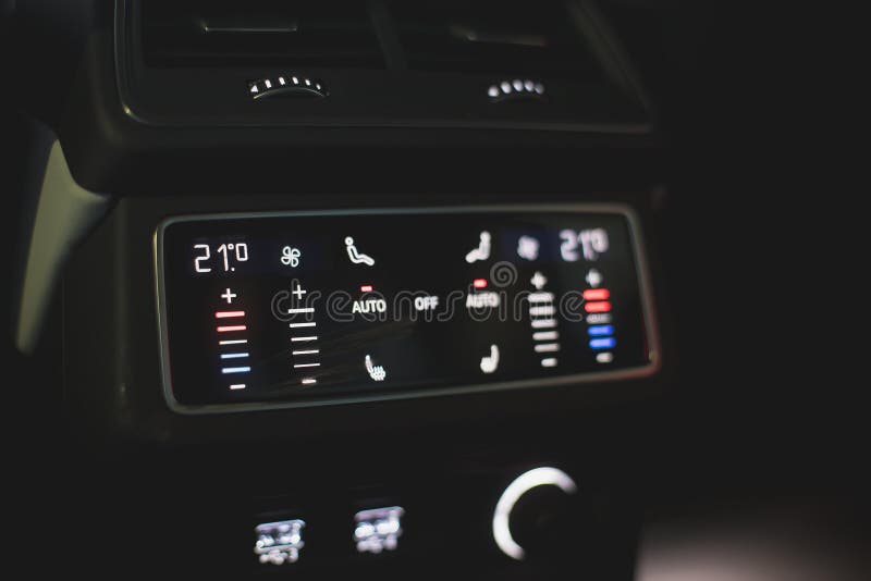 Control Panel Rear Climate Control. a Modern Control Screen in a ...