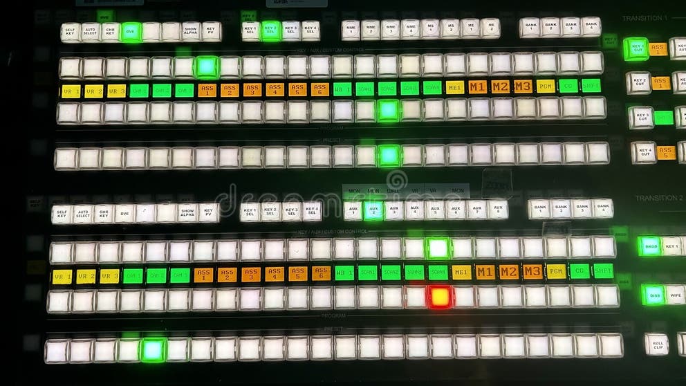 CONTROL PANEL for RECORDING with BUTTONS and MIXERS Stock Image - Image ...
