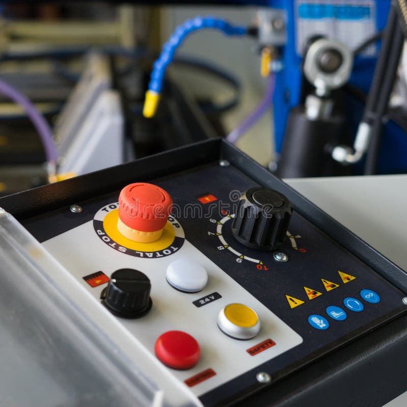 Control Panel with Red Button Stock Photo - Image of meter, diagram ...