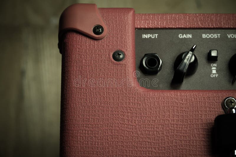 Control Panel of Red Electric Guitar Amplifier Stock Image - Image of ...