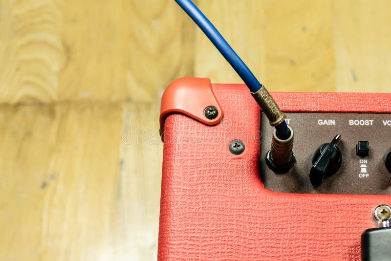 Control Panel of Red Electric Guitar Amplifier Stock Photo - Image of ...