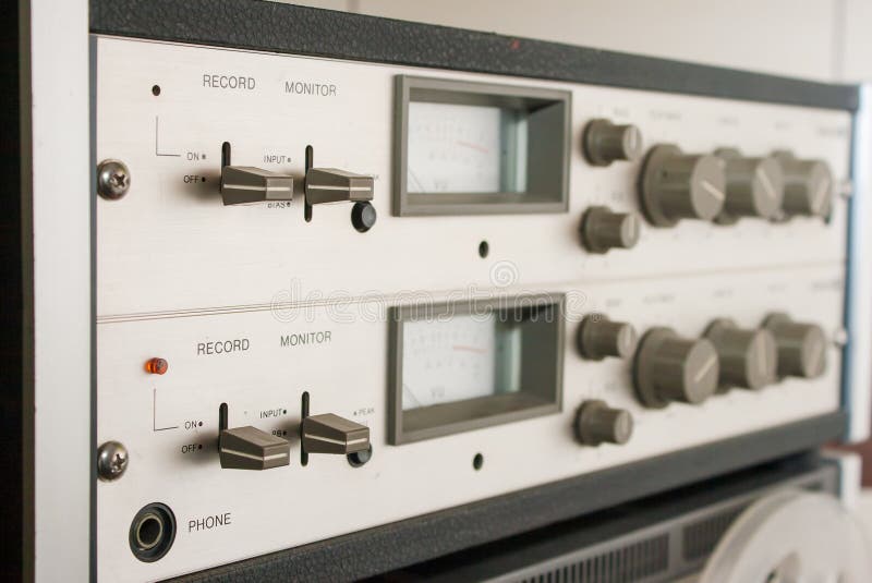 Control Panel Reel Tape Recorder Closeup Stock Photo - Image of ...