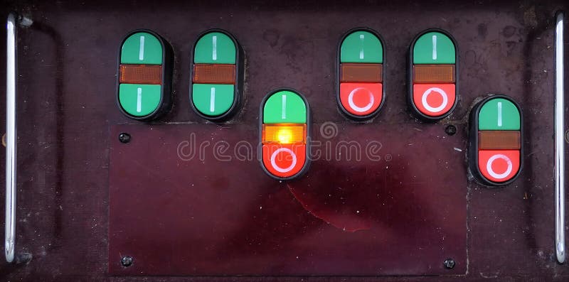 Control Panel with Retro Buttons Stock Photo - Image of electronic ...