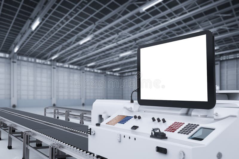 Control Panel Screen with Robotic Arms Stock Illustration ...