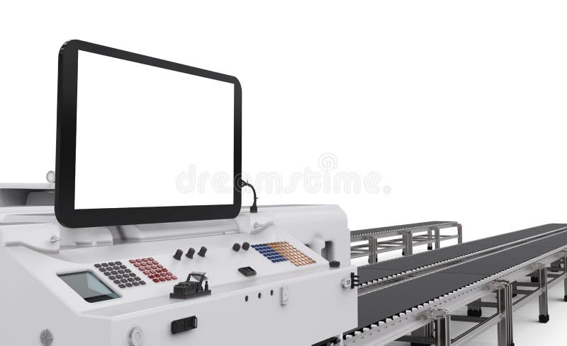 Control Panel Screen with Robotic Arms Stock Photo - Image of display ...
