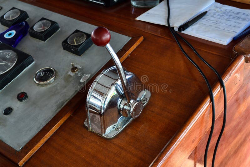 Control Panel in Ship with Steering Gear Stock Photo - Image of gear ...