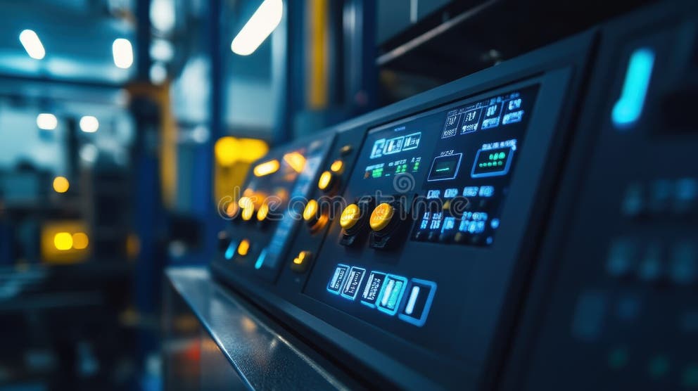 Control Panel Showing Data in Industrial Environment Stock Image ...